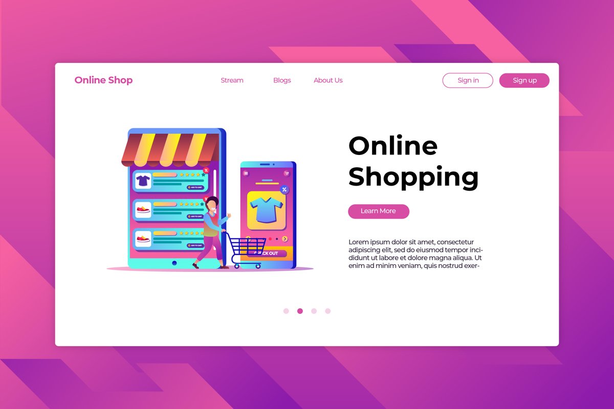 Online Shopping - Hero Header & Landing Page