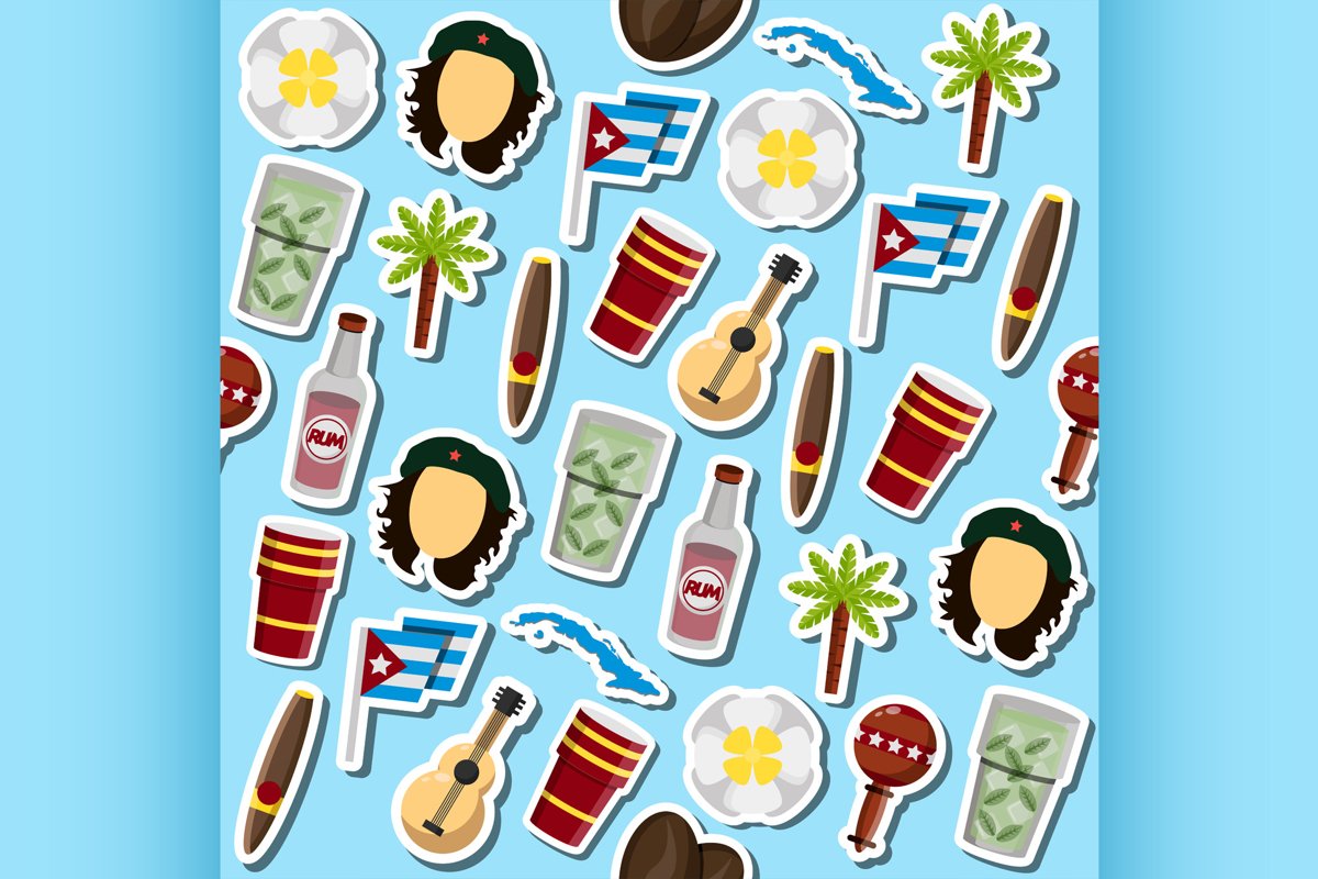 Colored cuba pattern (671215) | Illustrations | Design Bundles