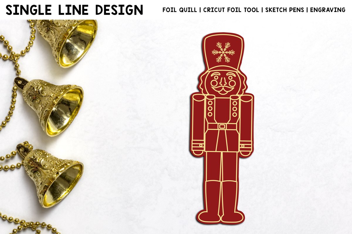 Nutcracker Cutout Single Line Design for Foil Quill