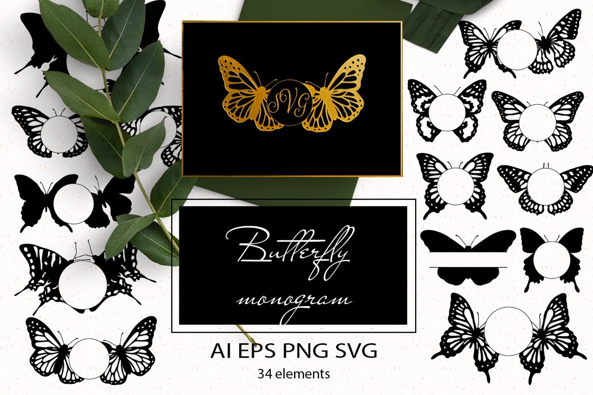 Butterfly monogram