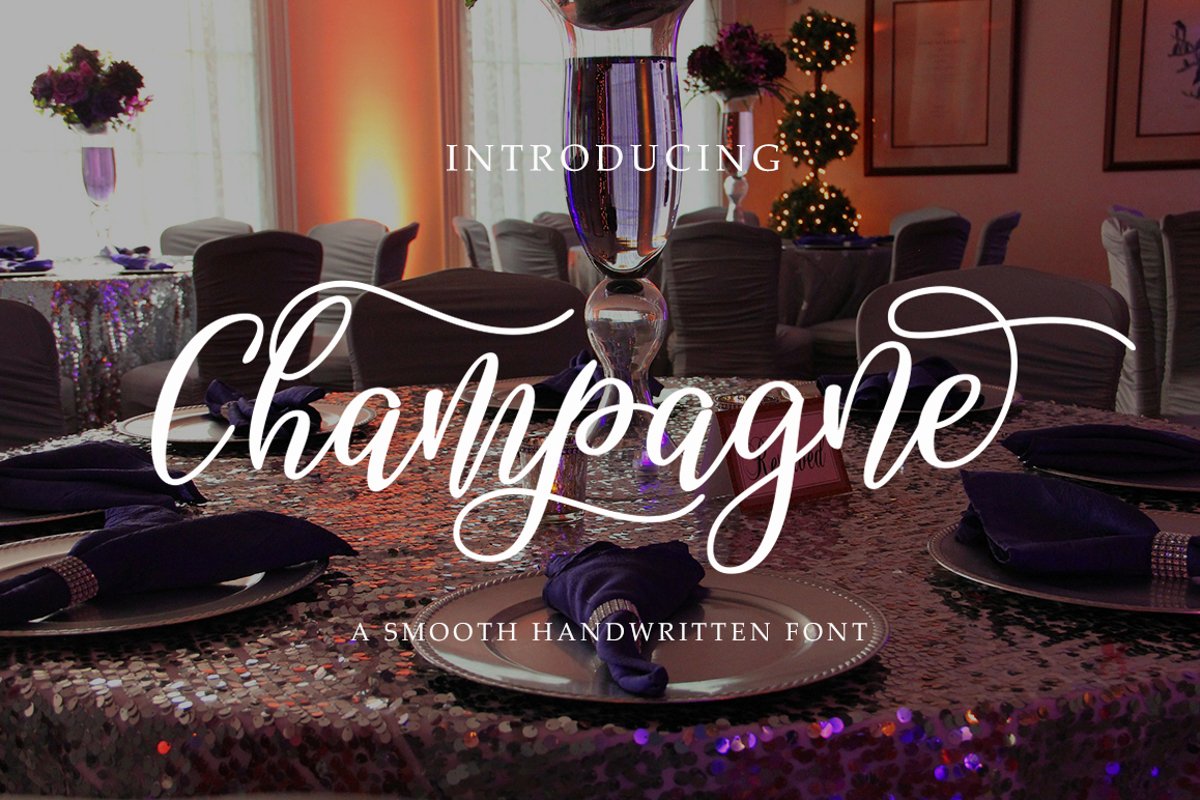 Champagne script (149619) | Script | Font Bundles