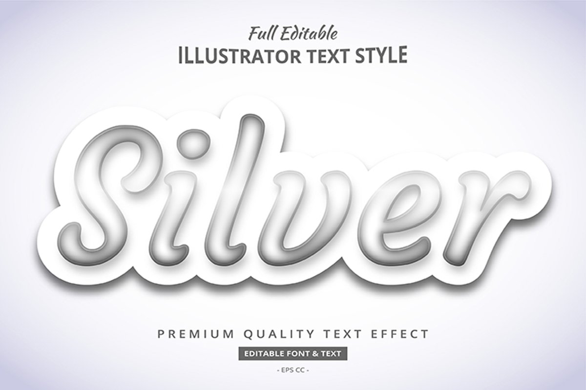 Silver Illustrator Text Style Effect