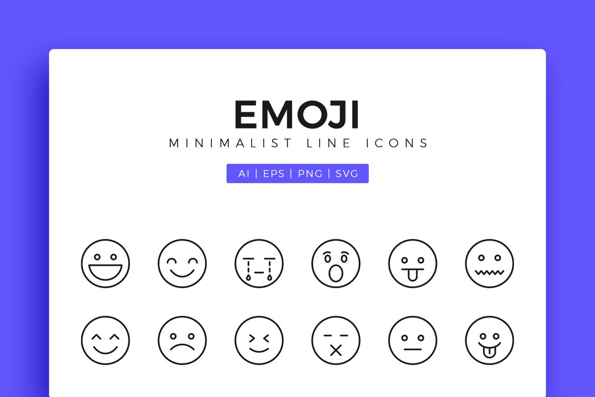 Emoji & Expressions Minimalist Line Icons