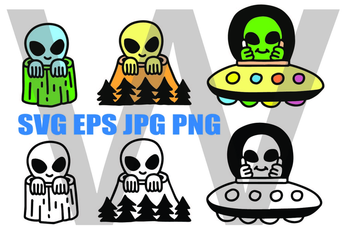 UFO Various Design - SVG EPS JPG PNG (527746) | Illustrations | Design ...