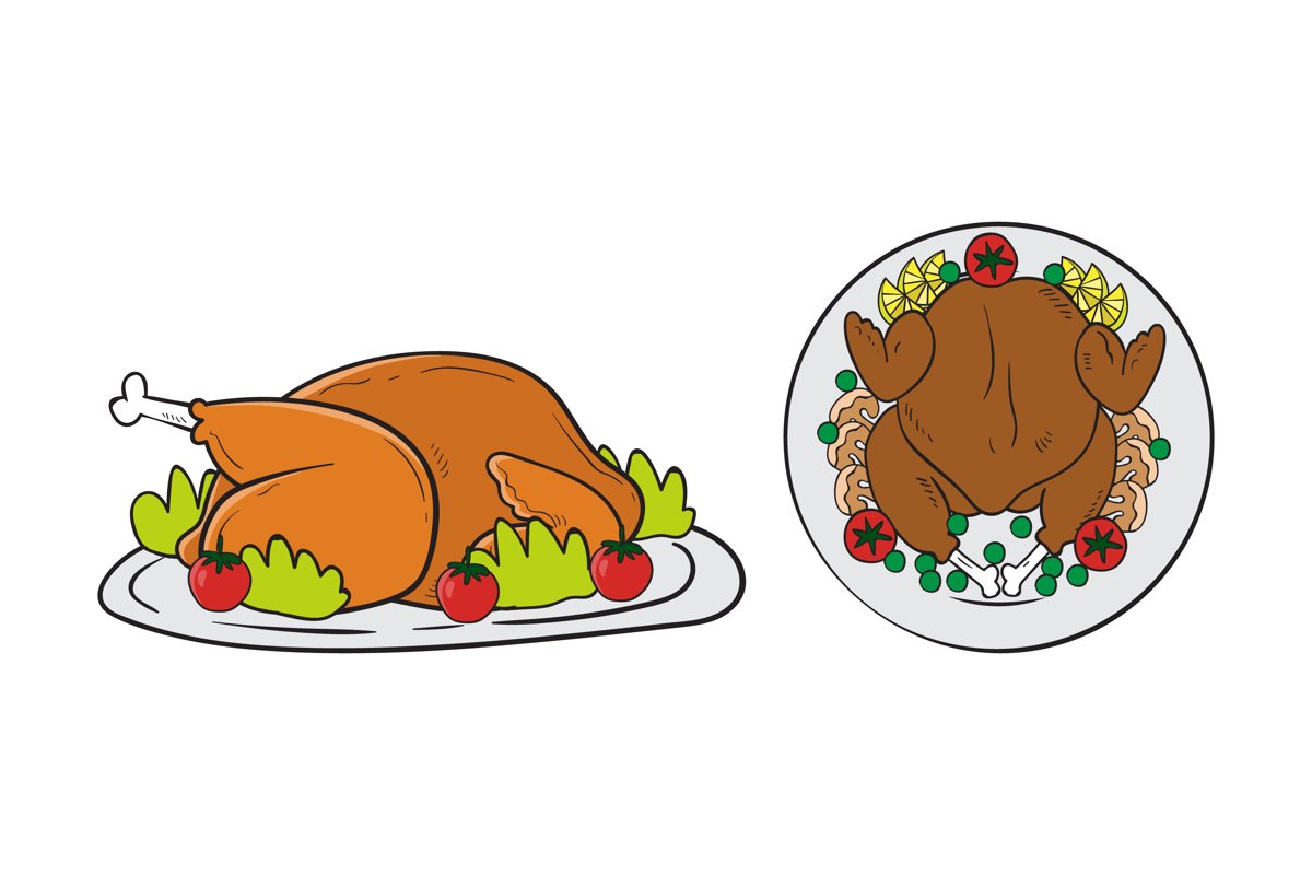 Cooked Turkey Illustrations