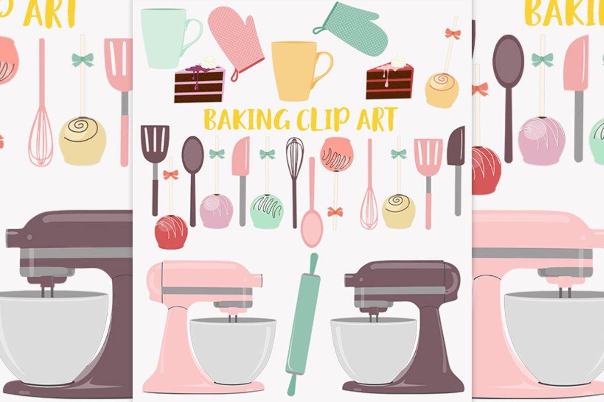Cake bakery clipart set (558310) | Illustrations | Design Bundles