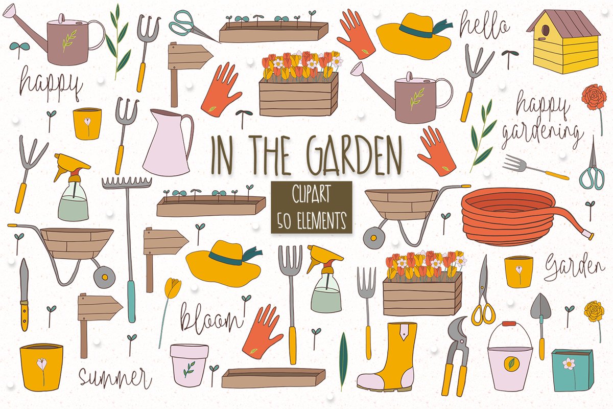 In the garden clipart
