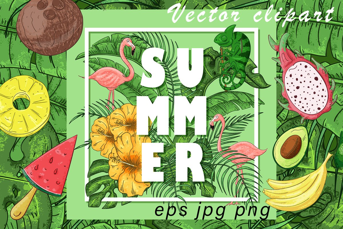 Summer Vector clipart and pattern