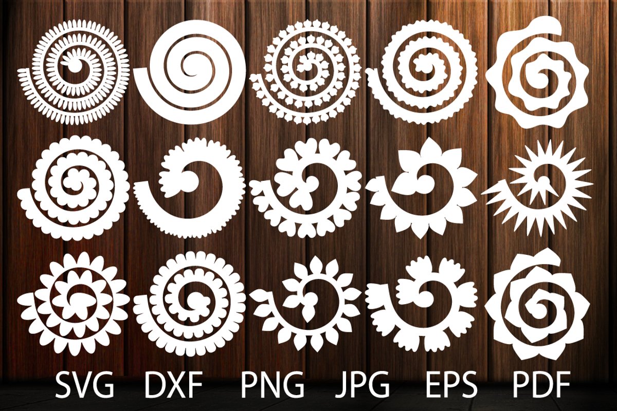 Rolled Paper Flower Templates SVG 3D Rose SVG Origami Rose 212008 