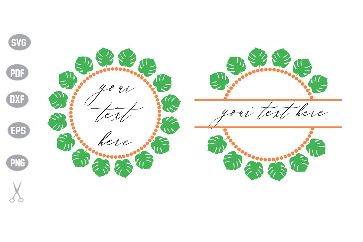 Leaf Frame Monogram SVG
