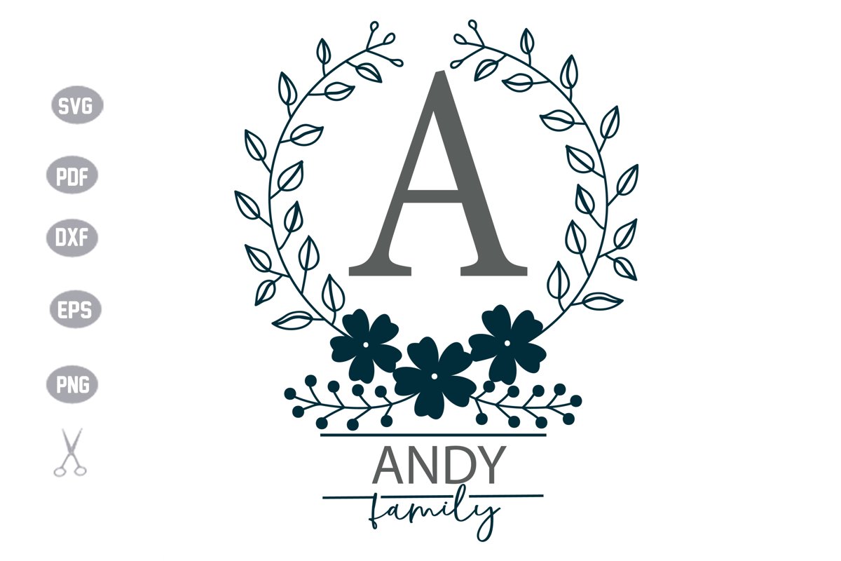 Family Monogram Template SVG Design