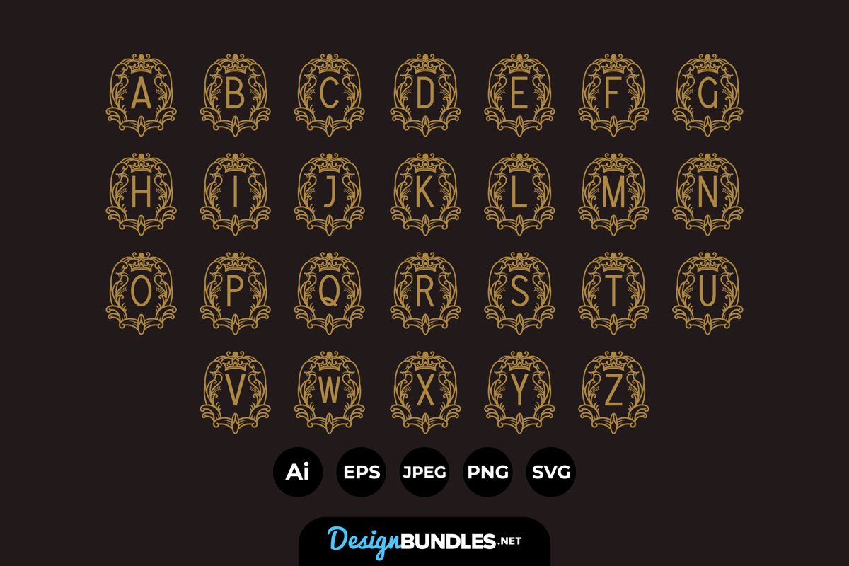 Royal Monogram Alphabets