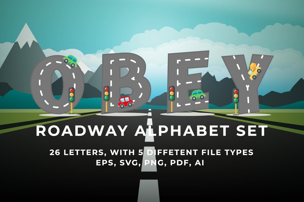 Roadway Alphabet Set