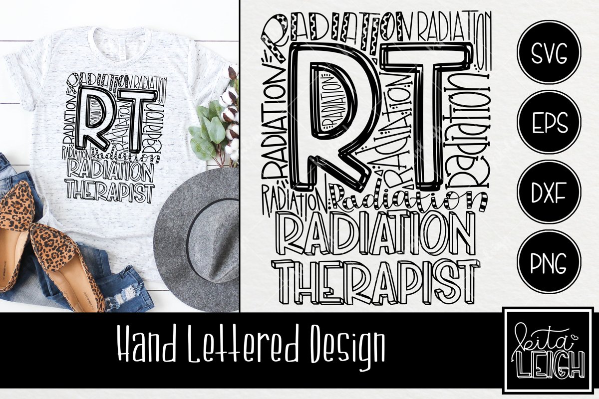 Radiation Therapist Typography (327257) | Hand Lettered | Design Bundles