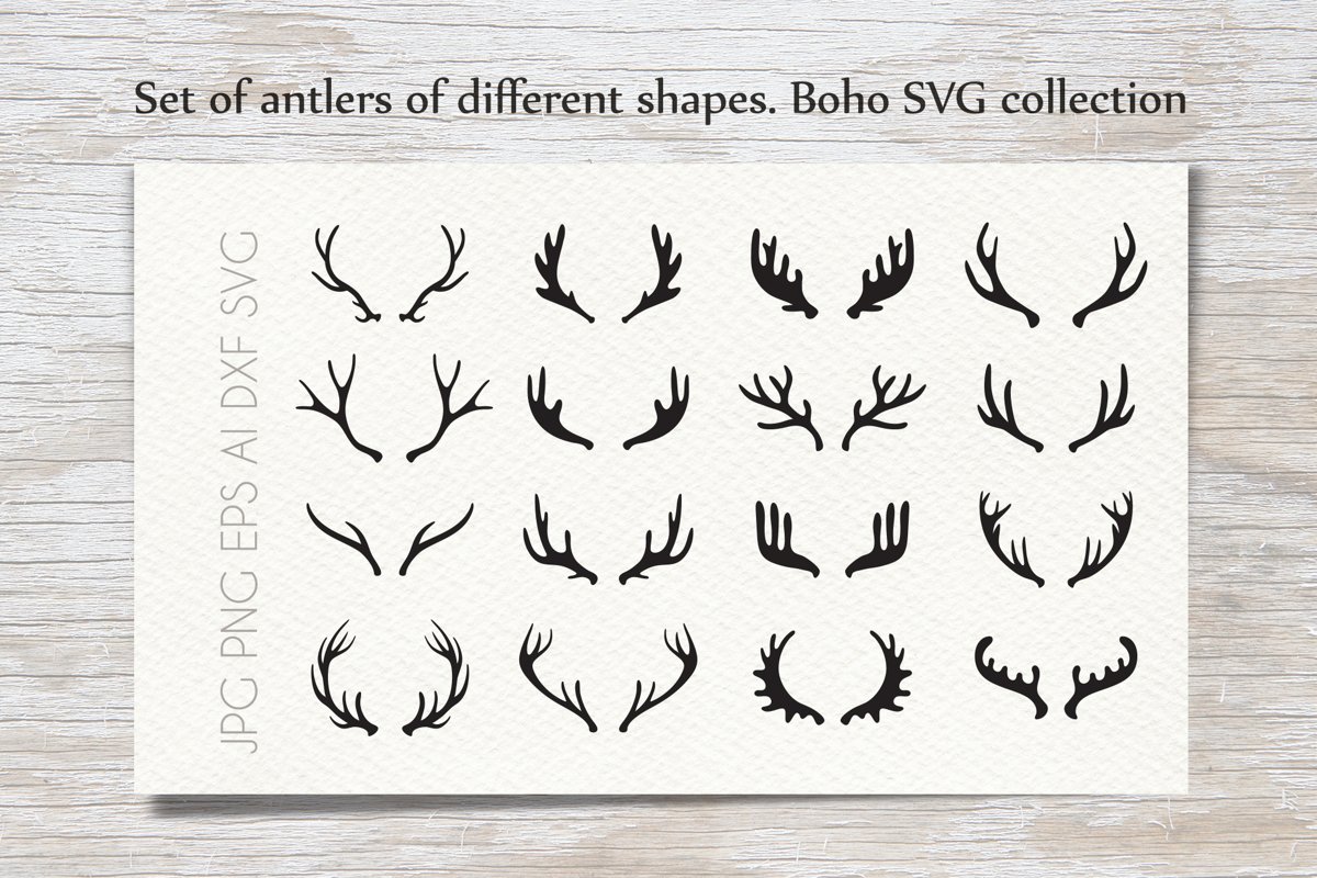 SVG Antlers Set. PNG, Vector Cliparts (516058) | Cut Files | Design Bundles