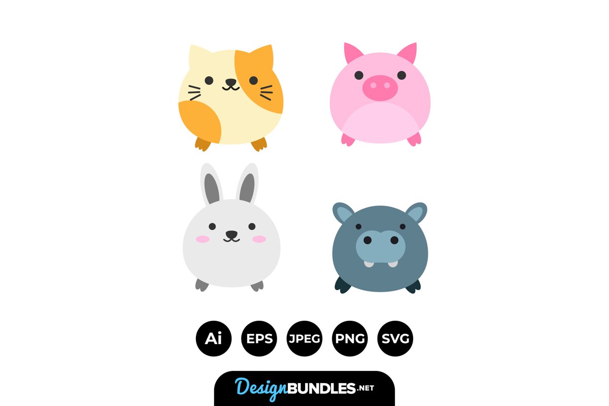 Cute Round Animal Clipart