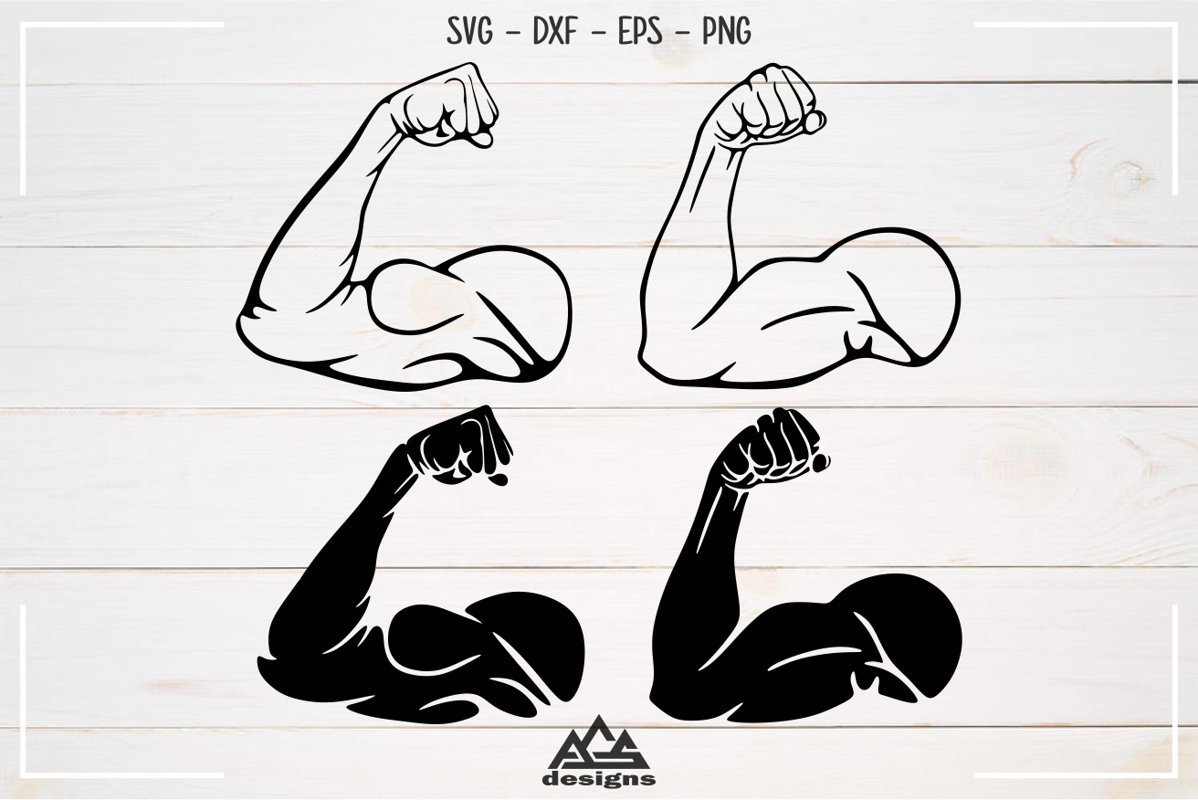 Muscle Arm Work out Svg Design (412127) | Cut Files | Design Bundles