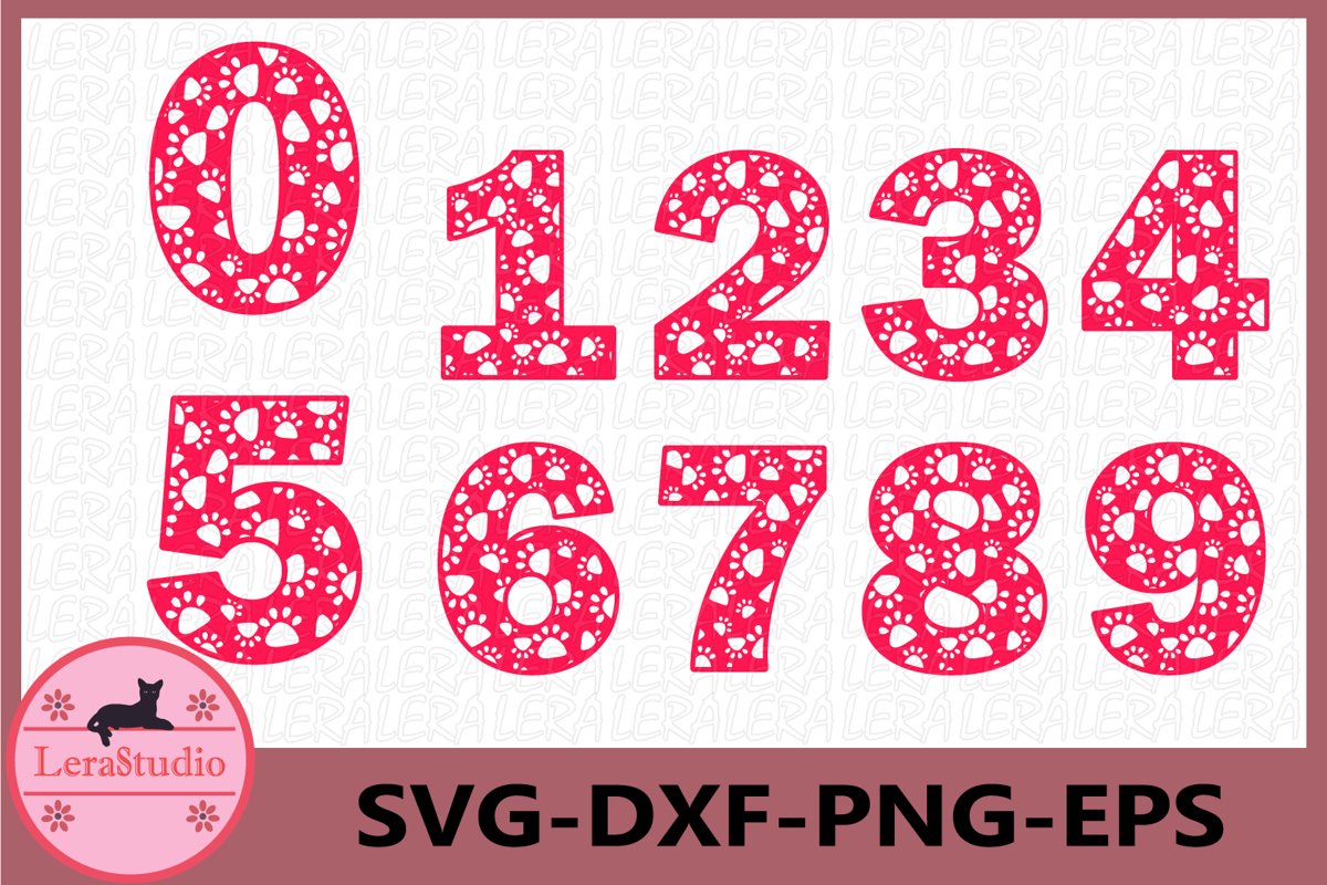 Numbers SVG, Paw Numbers SVG, Cut Files Svg (645695) | SVGs | Design ...
