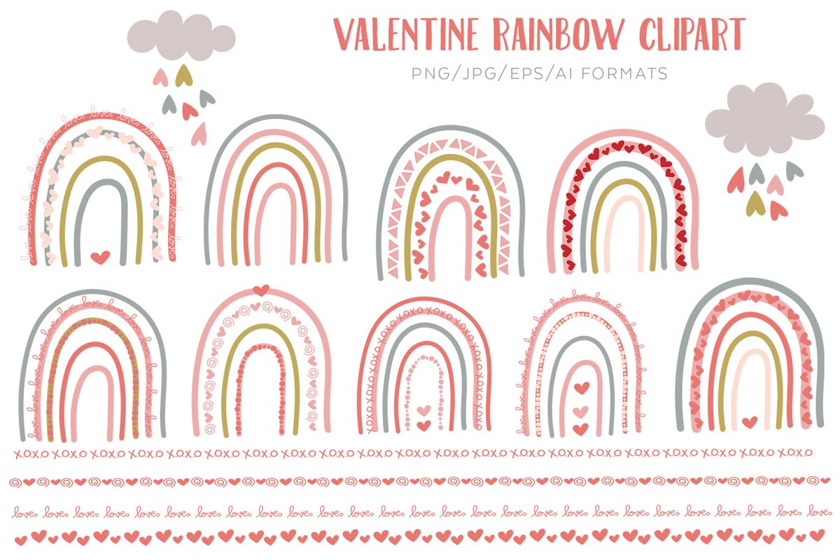 Valentine Rainbow clipart