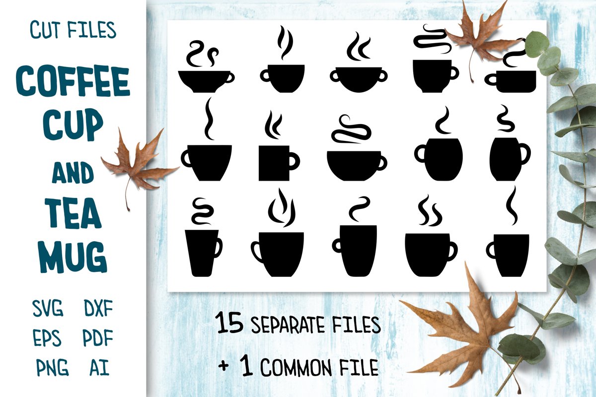 Bundle of Coffee Cup and Tea Mug SVG. Coffee Cup SVG Design.