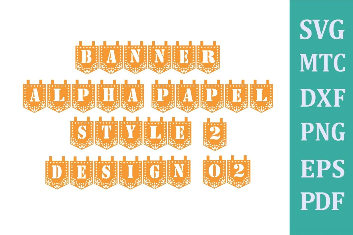 Banner #01 Style 02 Design #02 Alphabet A to Z 0 to 9 (559717) | SVGs ...