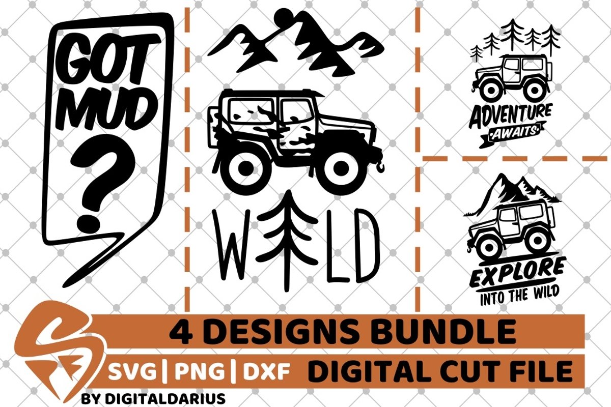 4x Adventure Designs Bundle svg, 4x4 car svg, Off Road, Wild (532971 ...