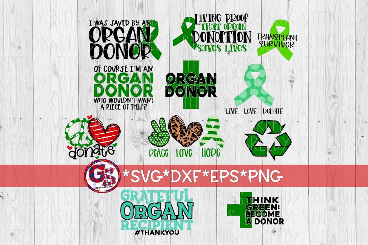 Organ Donation SVG DXF EPS PNG Bundle| Organ Donation SVG (578634 ...