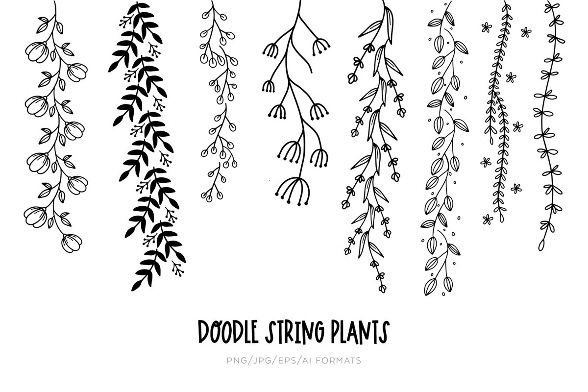 Doodle Plant Strings Clipart