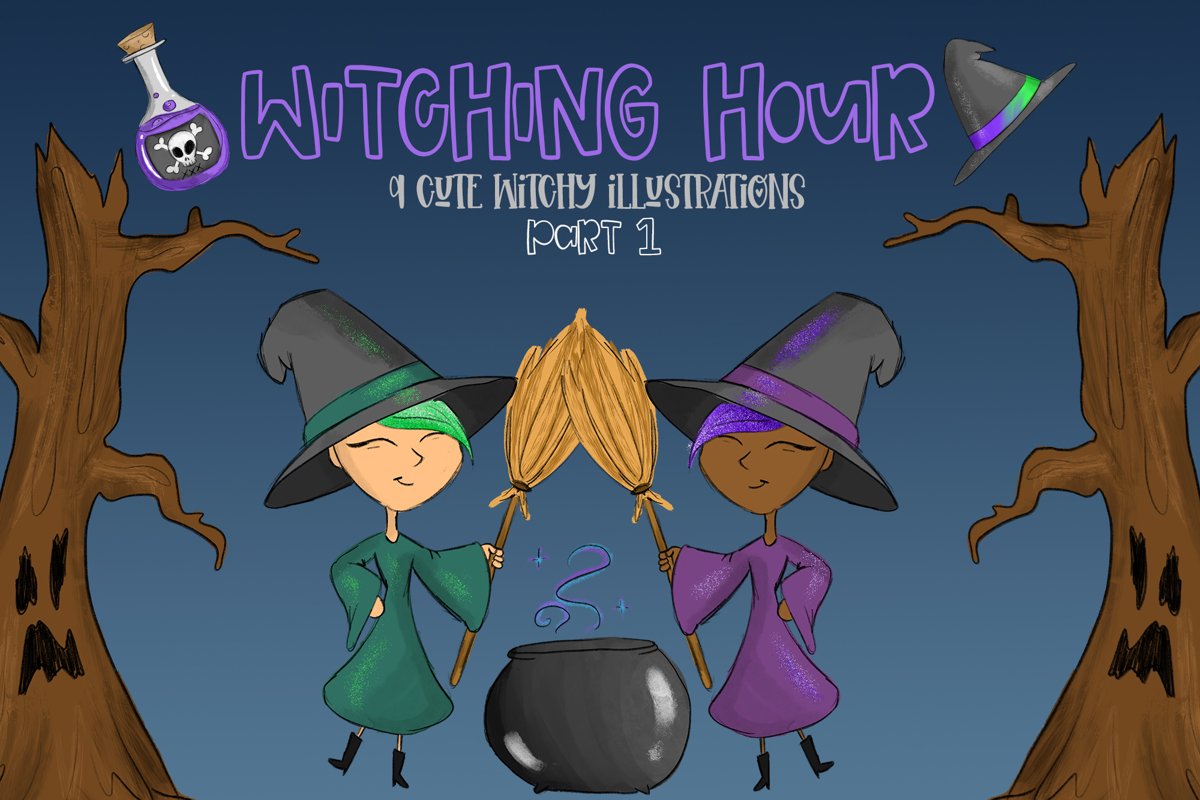 Witching Hour Part 1| Halloween Clipart | PNG