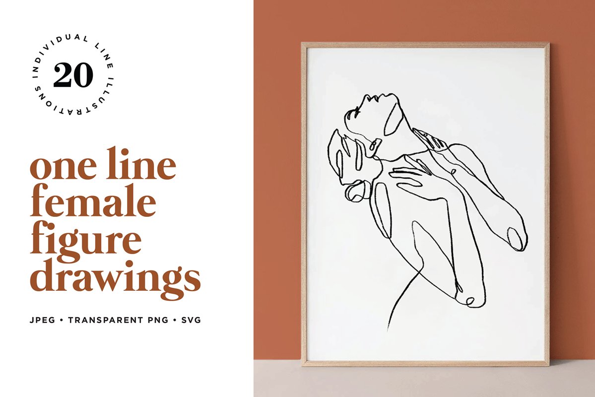 Abstract Female Figure Line Art (479167) | Illustrations | Design Bundles