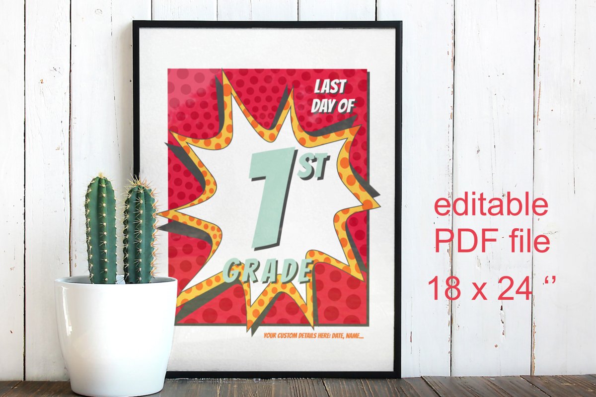 Set of 2 School Posters 1st Grade Editable PDF (579324) | Customizable ...