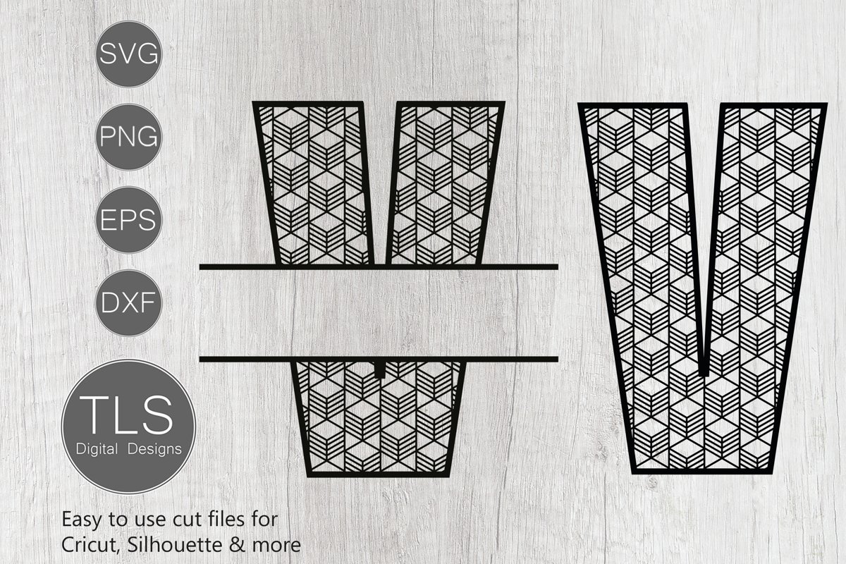 Split monogram Letter V SVG, Geometric Letter V SVG (384360) | Cut ...