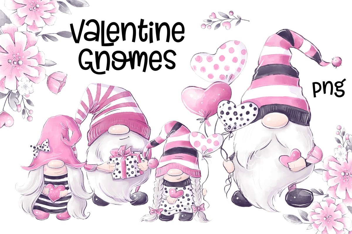 Valentines Gnomes Clipart