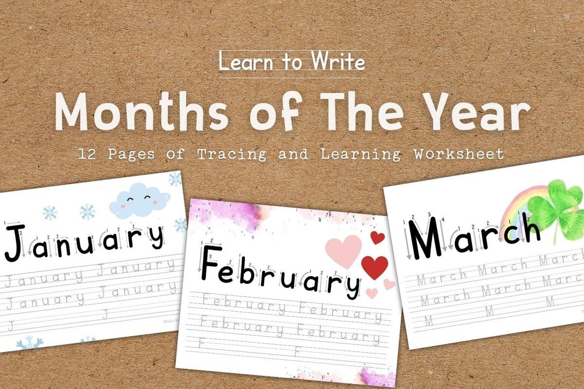 Learn to Write Months of the Year Educational Worksheets