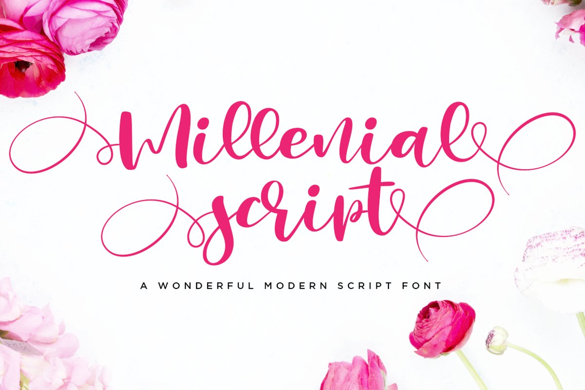 Millenial Script Modern Calligraphy (731909) | Handwritten | Font Bundles
