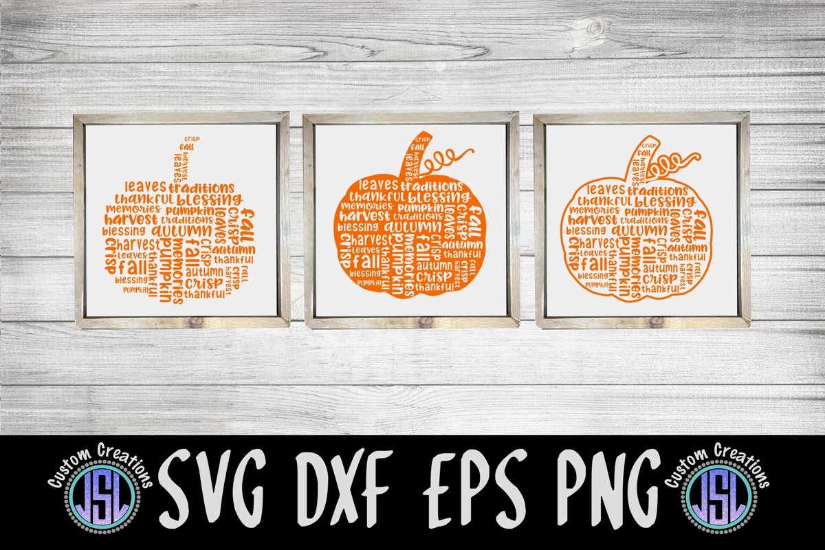 Pumpkin Word Art Set of 3 Bundle| Fall SVG | SVG DXF EPS PNG (125943 ...