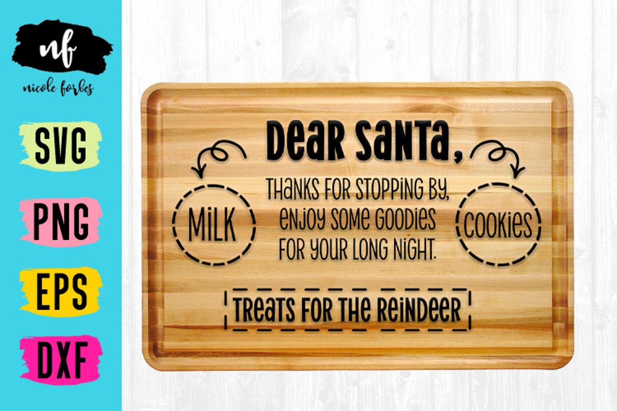 Santa Cookie Cutting Board SVG Cut File (371722) | SVGs | Design Bundles