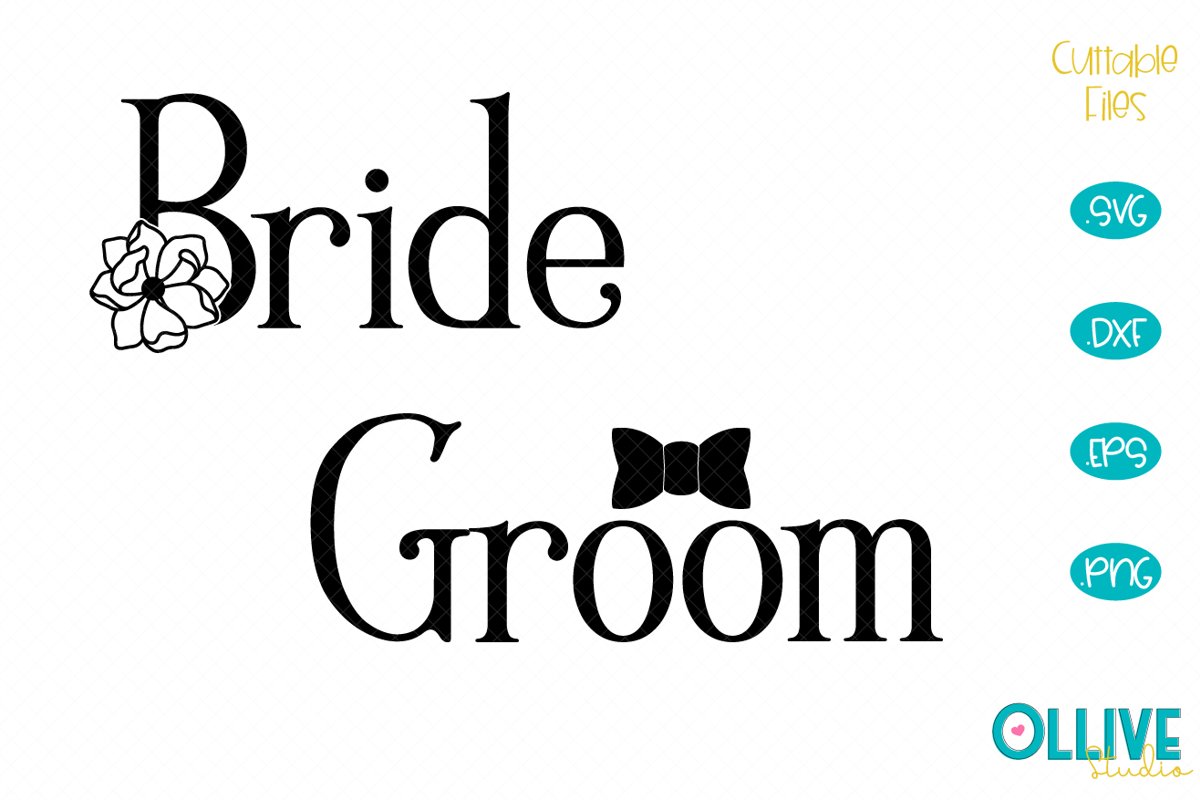 Wedding Bride & Groom SVG Designs (814080) | Cut Files | Design Bundles