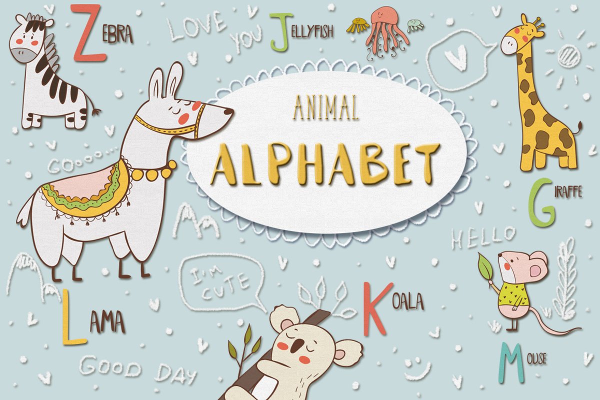 Cute animal alphabet