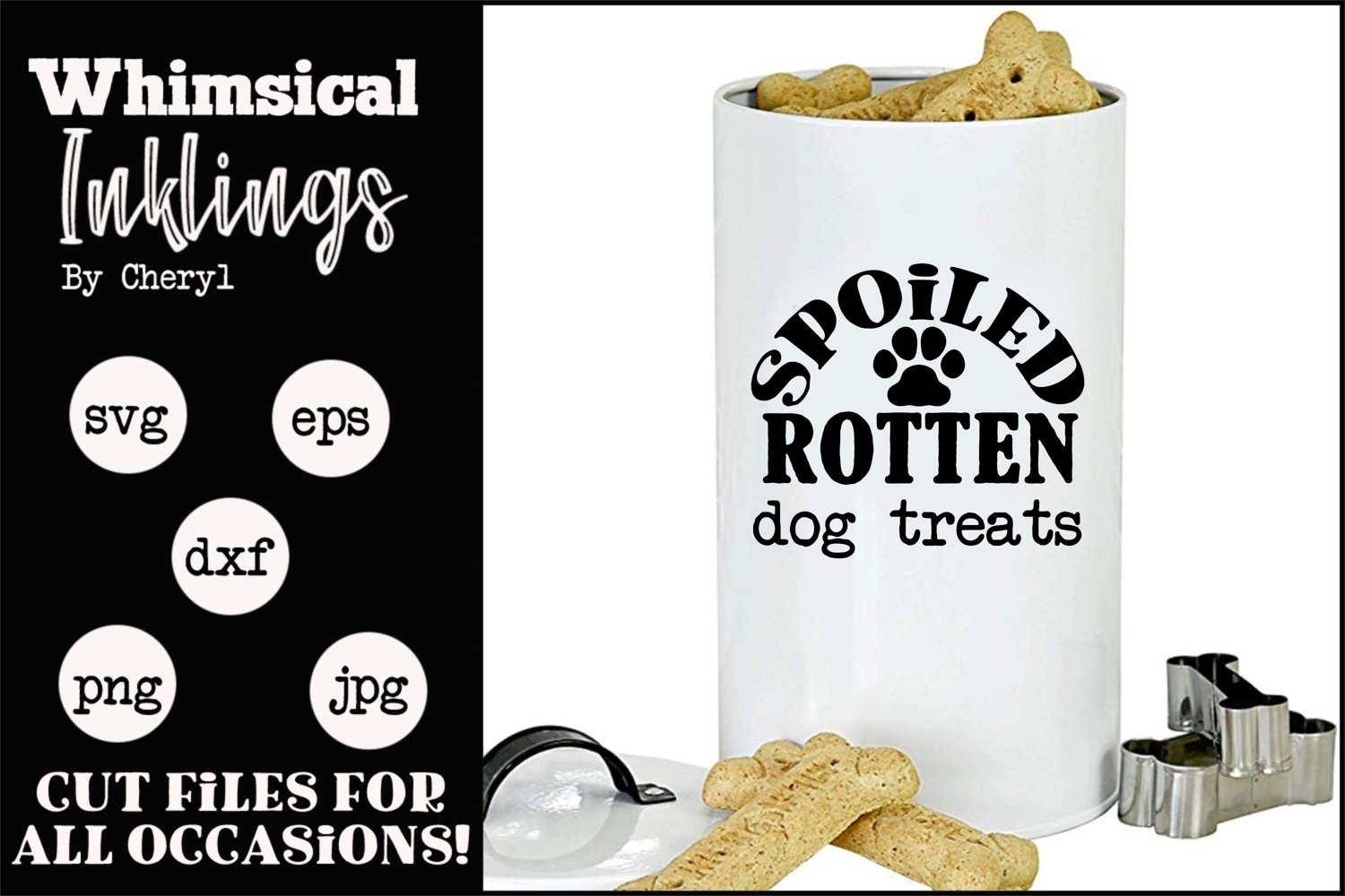 Spoiled Rotten Dog Treats SVG (417938) | Cut Files | Design Bundles