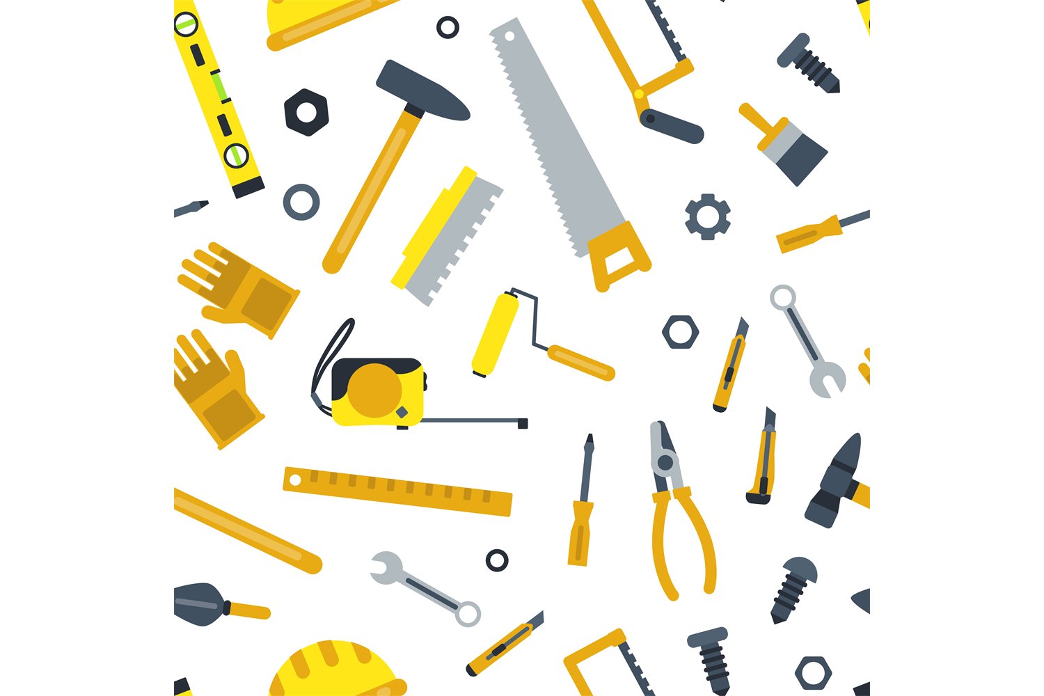 Vector flat construction tools pattern or background illustr (872073 ...
