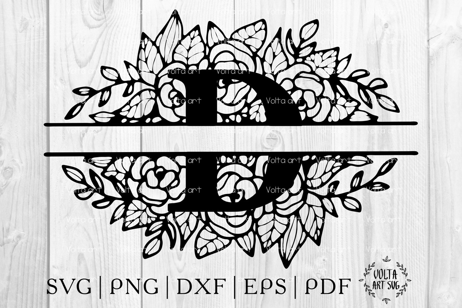 Floral Letter D svg, Flower Letter D, Split Monogram Letter (1269165 ...
