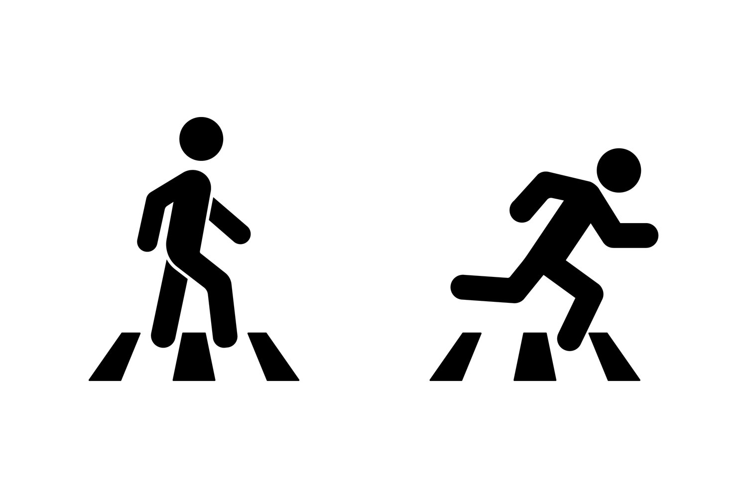 Crosswalk. Man walk and run across the road. Pedestrian (1186732 ...