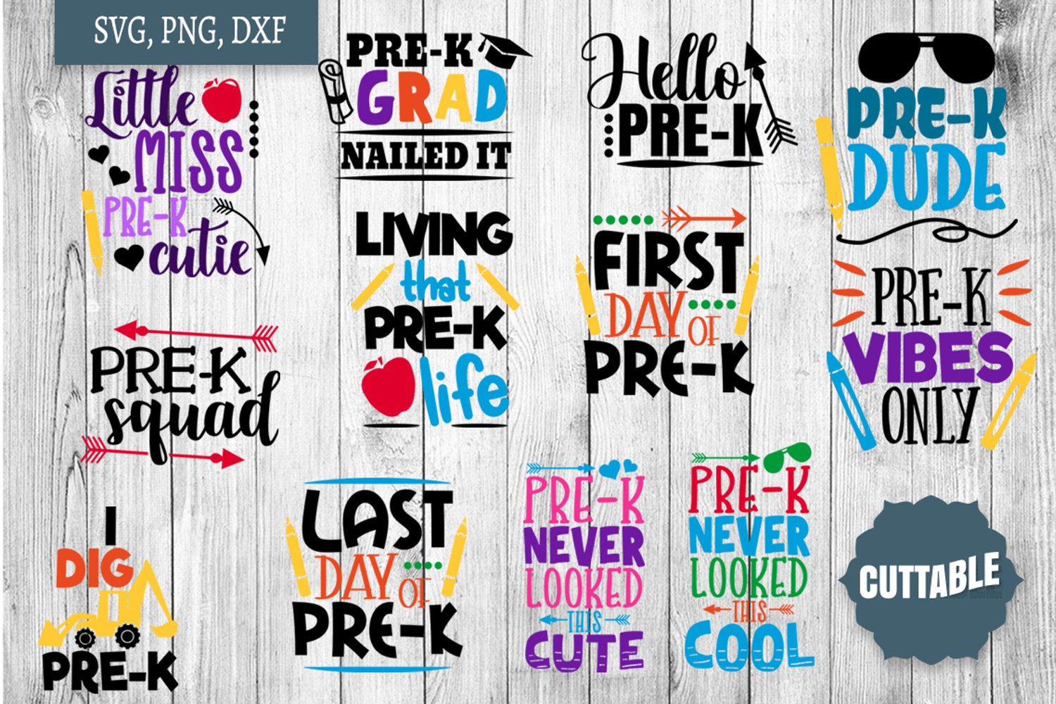 Pre-K cut file quotes, pre-k bundle, Prek SVGs (214610) | SVGs | Design ...