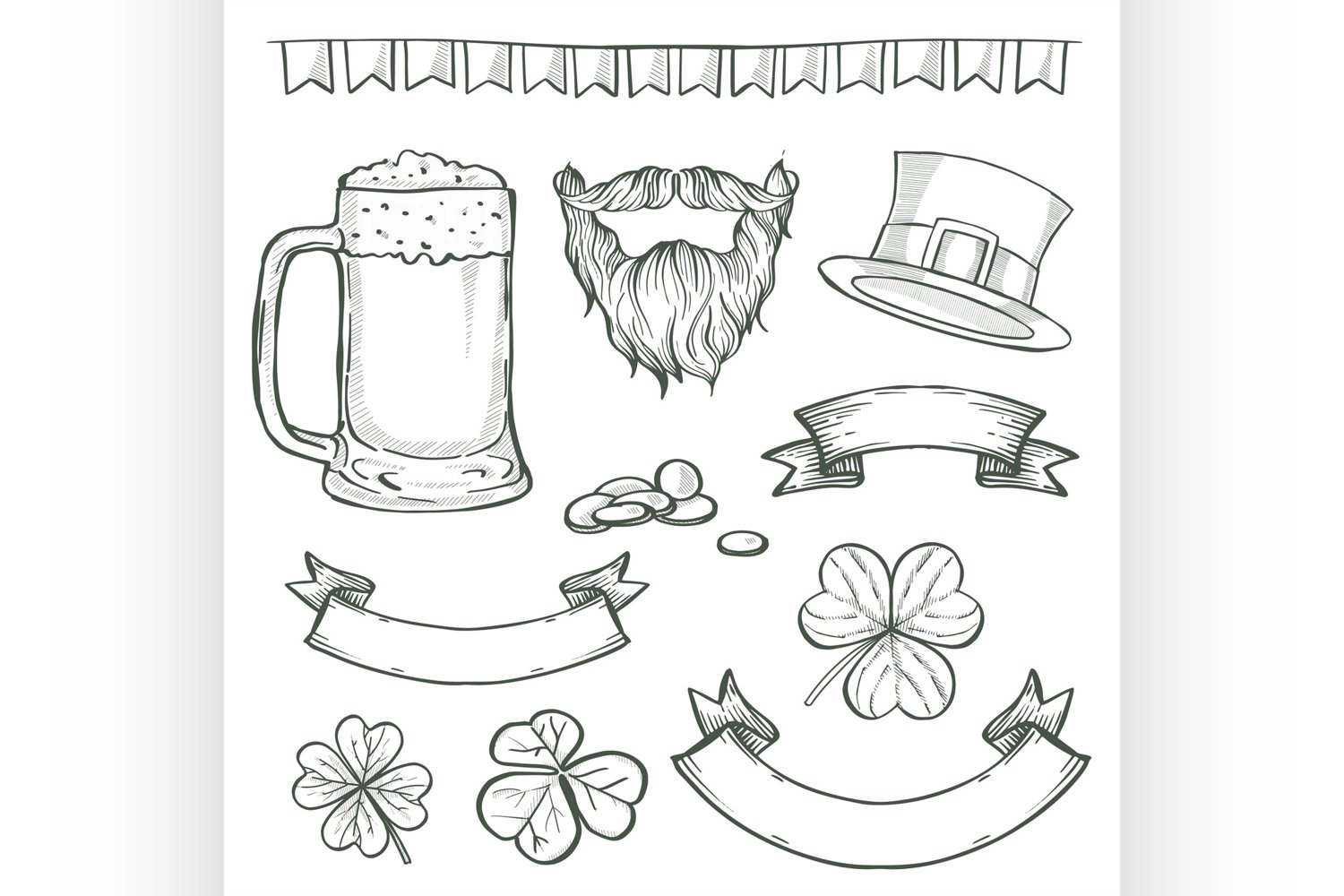 Sketch set for Saint Patricks Day (851173) | Illustrations | Design Bundles