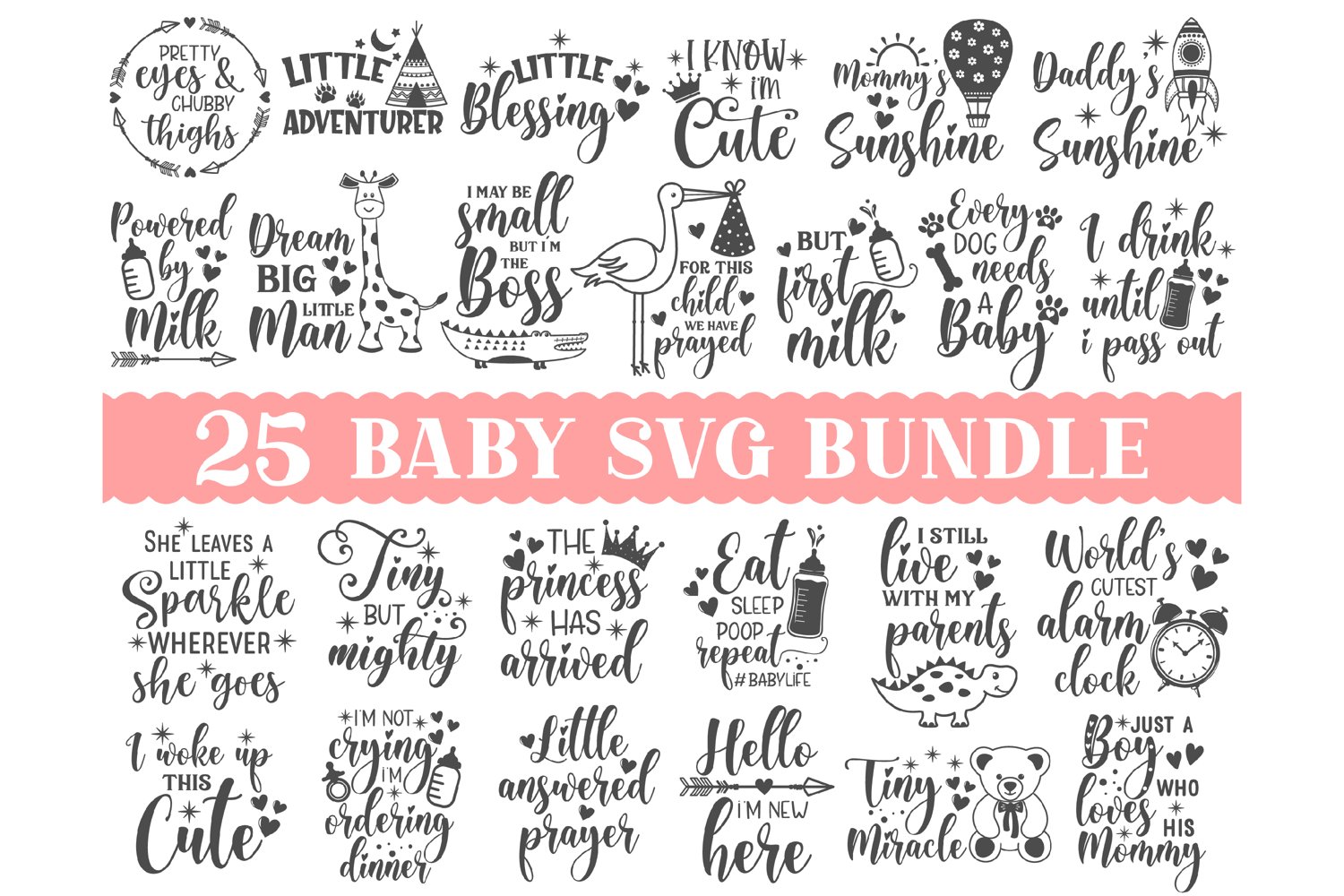 Baby SVG Bundle, Baby SVG, Cute Baby Sayings SVG, Baby Quote (1277055 ...