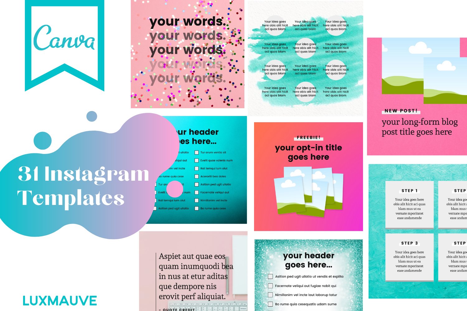 Instagram Canva Templates Post (1238249) | Canva Templates | Design Bundles