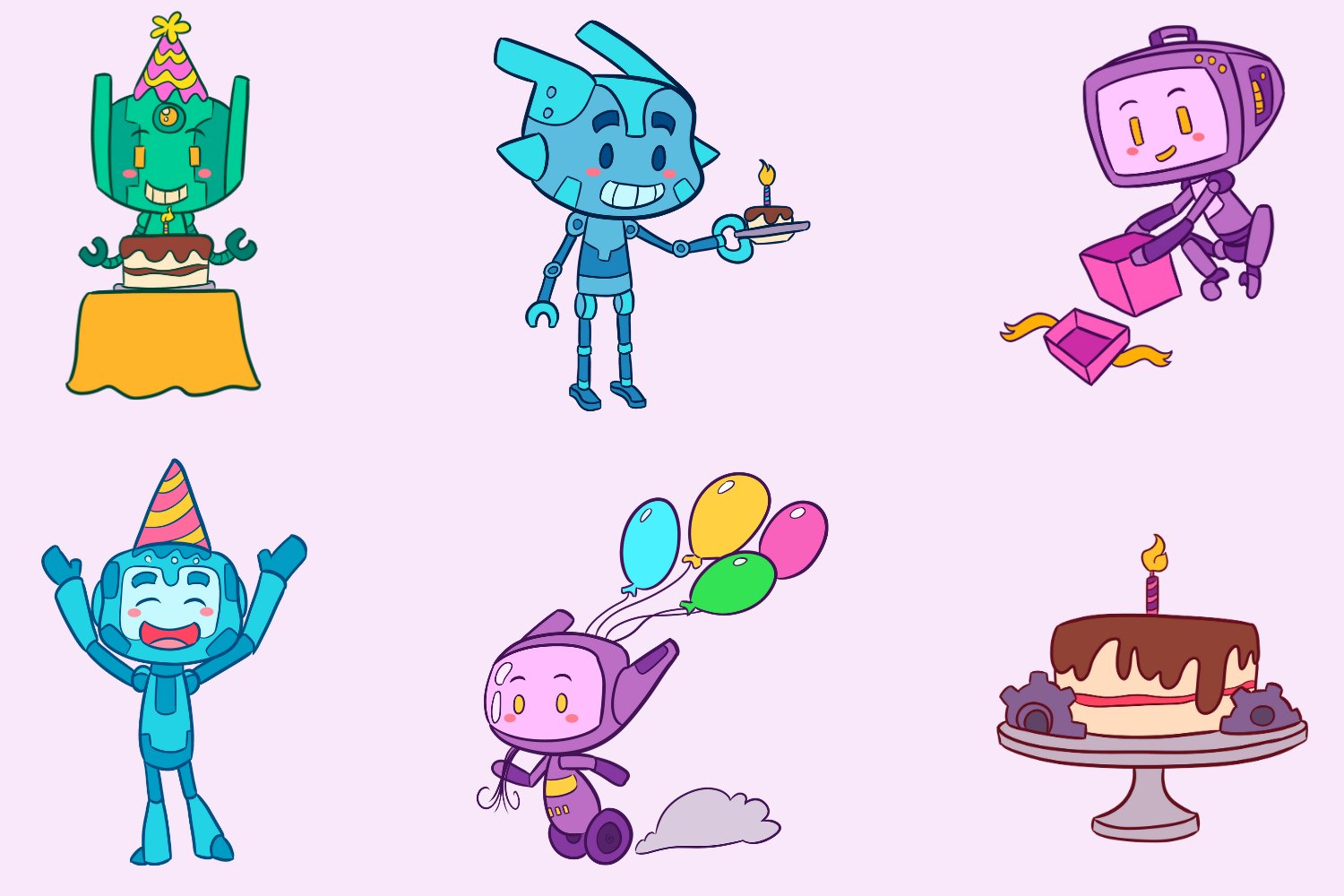 Robot Party Clip Art Collection