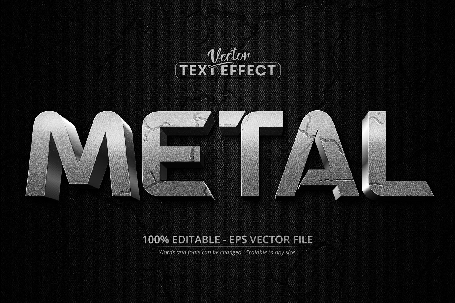 Metal text, textured silver color style editable text effect (1083019 ...