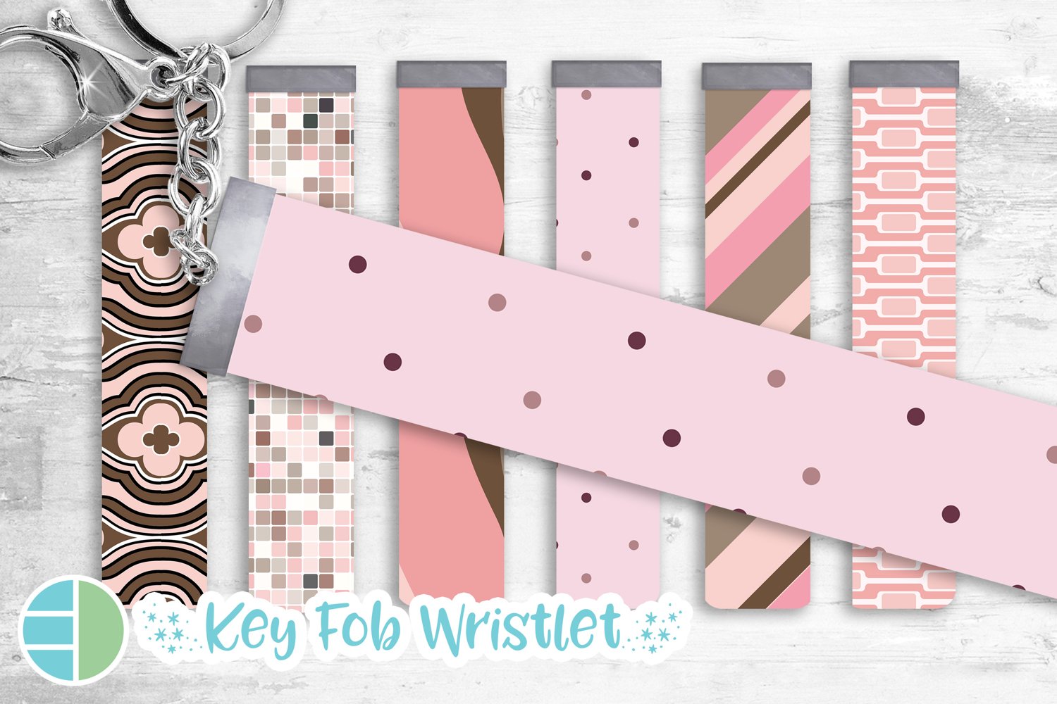 Pink Key Fob Wristlet Sublimation Design - Patterns - Bundle (1272554 ...